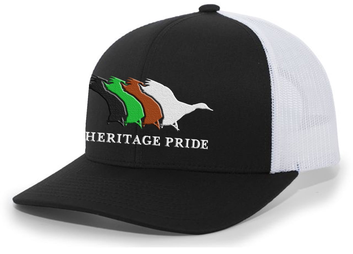 Heritage Pride Mallard Retro Duck Line Mesh Back Embroidered Trucker ...