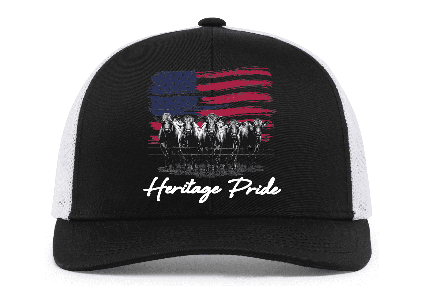 Heritage Pride Men's Embroidered Mesh Back Trucker Hat - American Flag ...