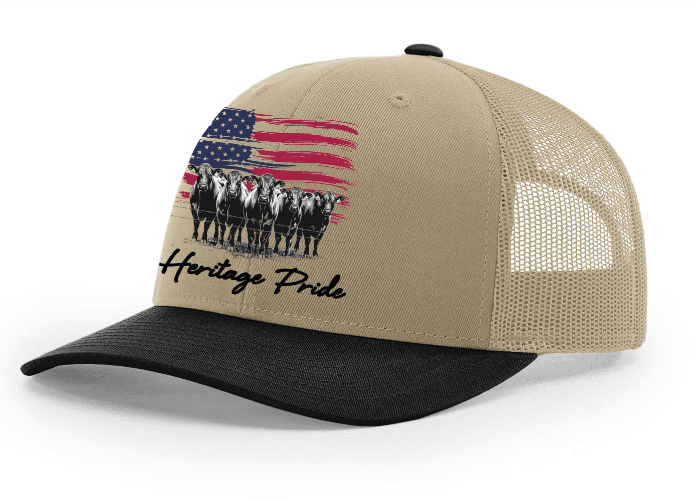 Heritage Pride Men's Embroidered Mesh Back Trucker Hat - American Flag ...