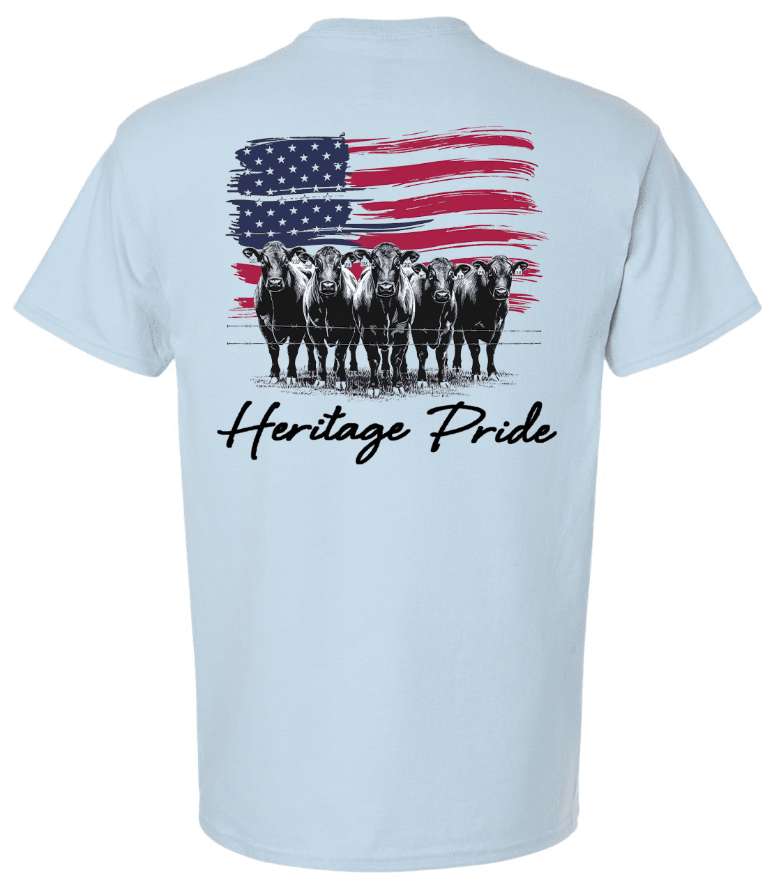 Heritage Pride Men's Graphic T-Shirt - American Flag & Angus Cattle ...