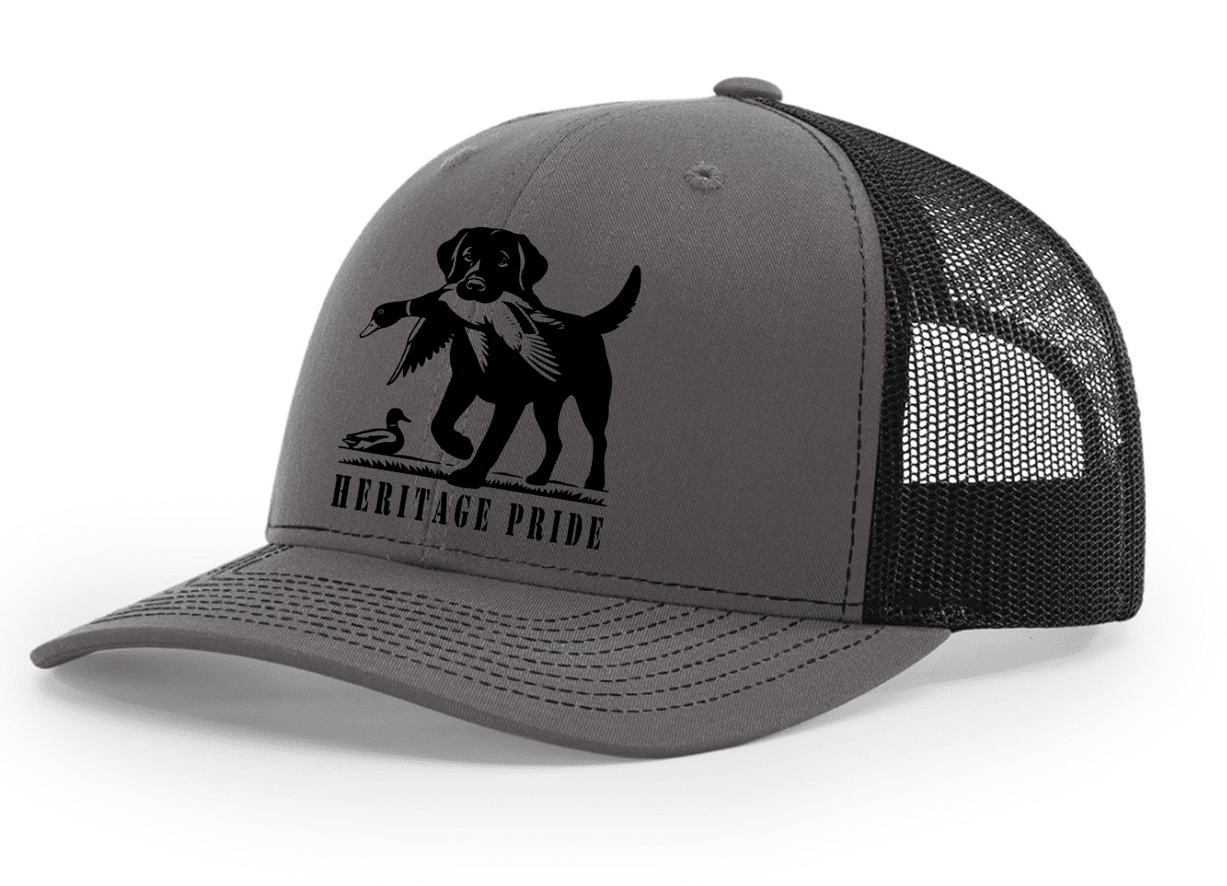 Heritage Pride Mens Black Lab Duck Hunting Embroidered Mesh Back ...