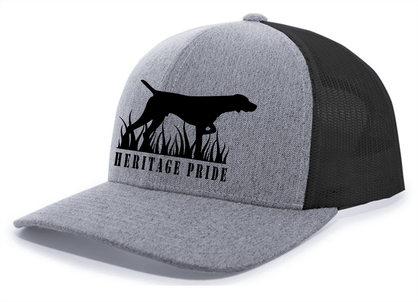 Heritage Pride Mens Dog Hunting In Grass Embroidered Mesh Back Trucker ...