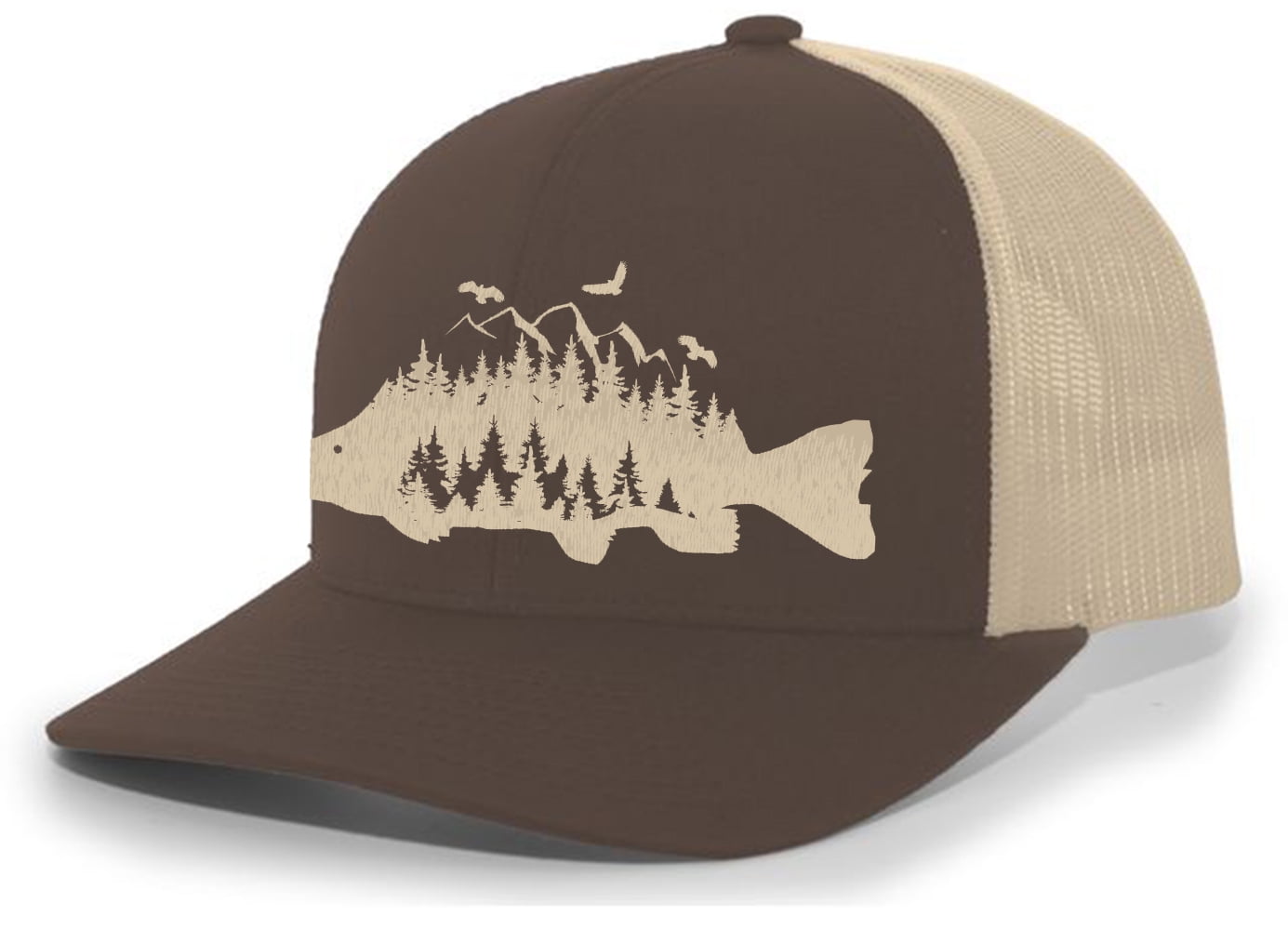 Heritage Pride Mens Trout Fishing Hat Embroidered Fish Mountain Forest ...