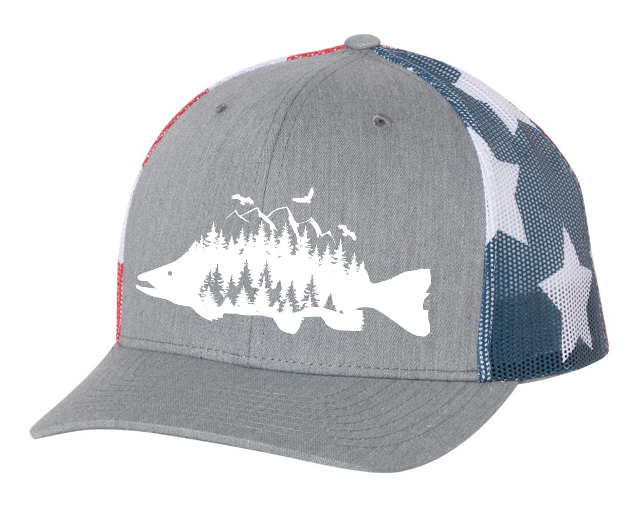 Heritage Pride Mens Trout Fishing Hat Embroidered Fish Mountain Forest ...