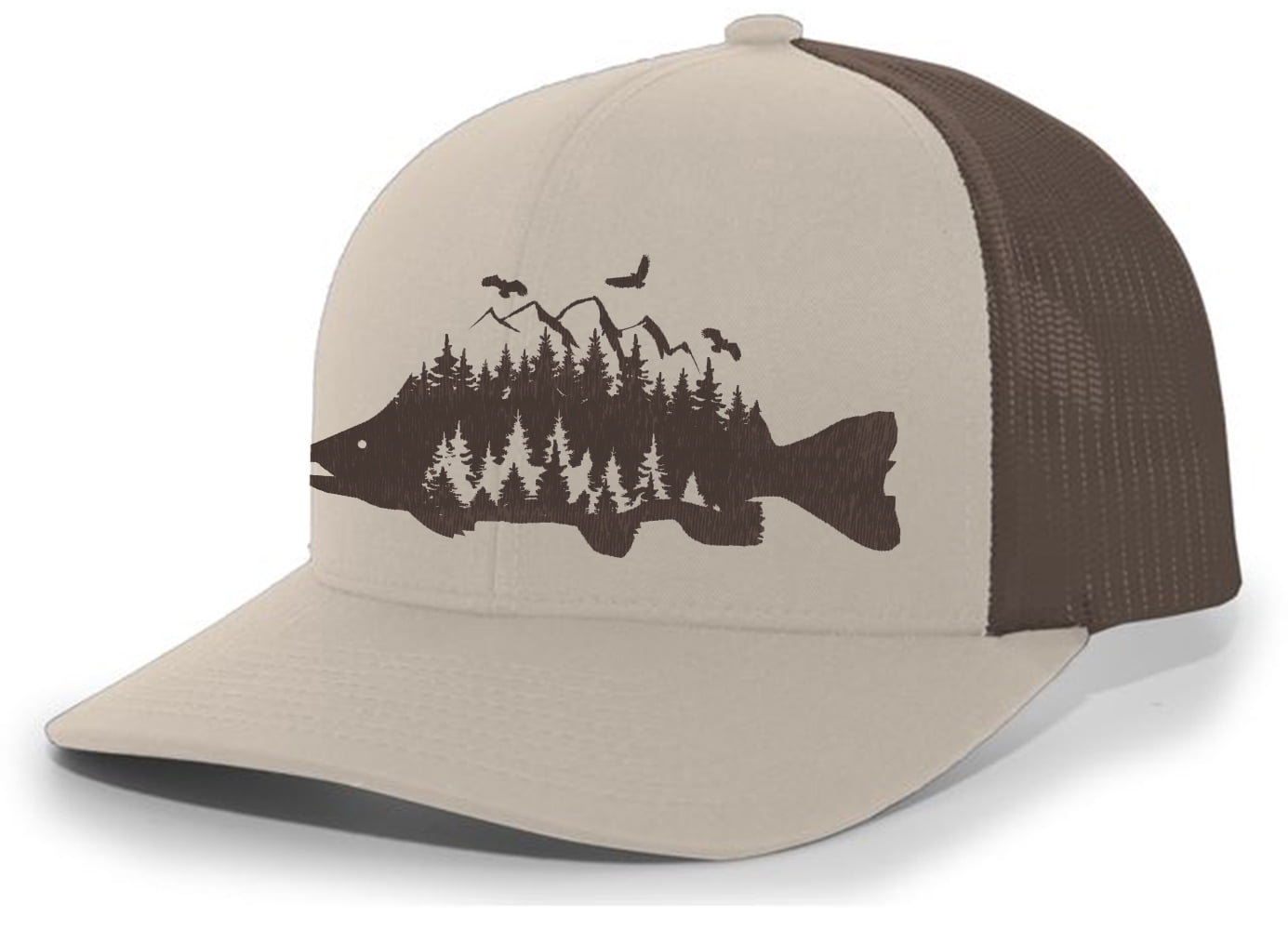 Heritage Pride Mens Trout Fishing Hat Embroidered Fish Mountain Forest ...