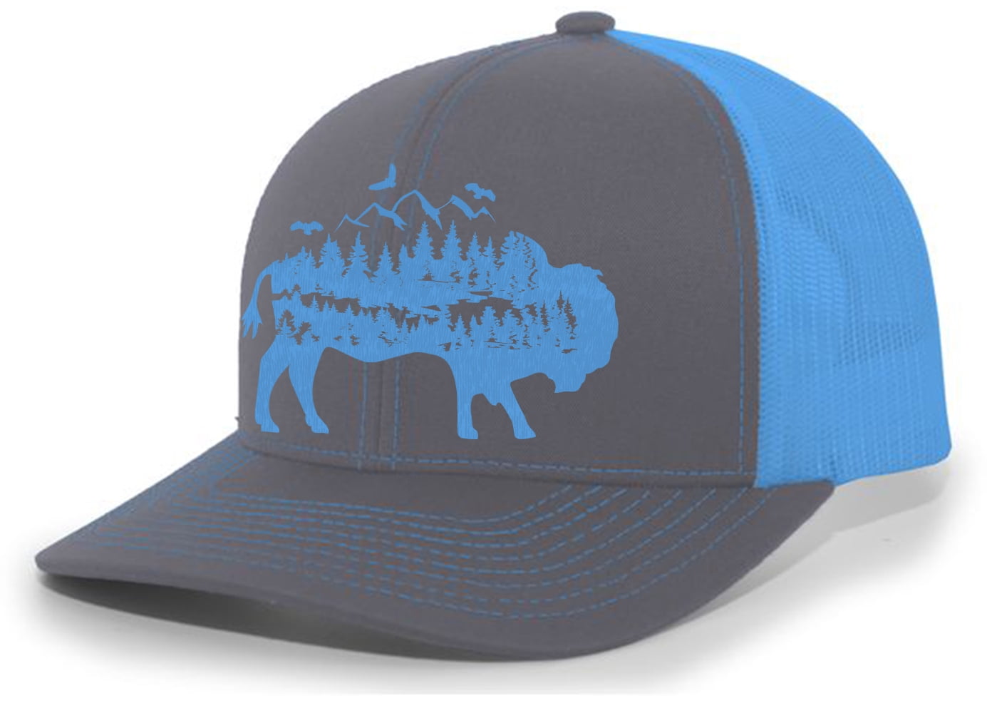 Heritage Pride Mens Trucker Hat Embroidered Wild Buffalo Outdoor Hat ...