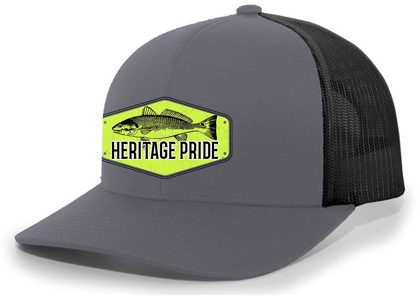 Heritage Pride Saltwater Fish Redfish Deep Sea Fishing Neon Patch Mens ...