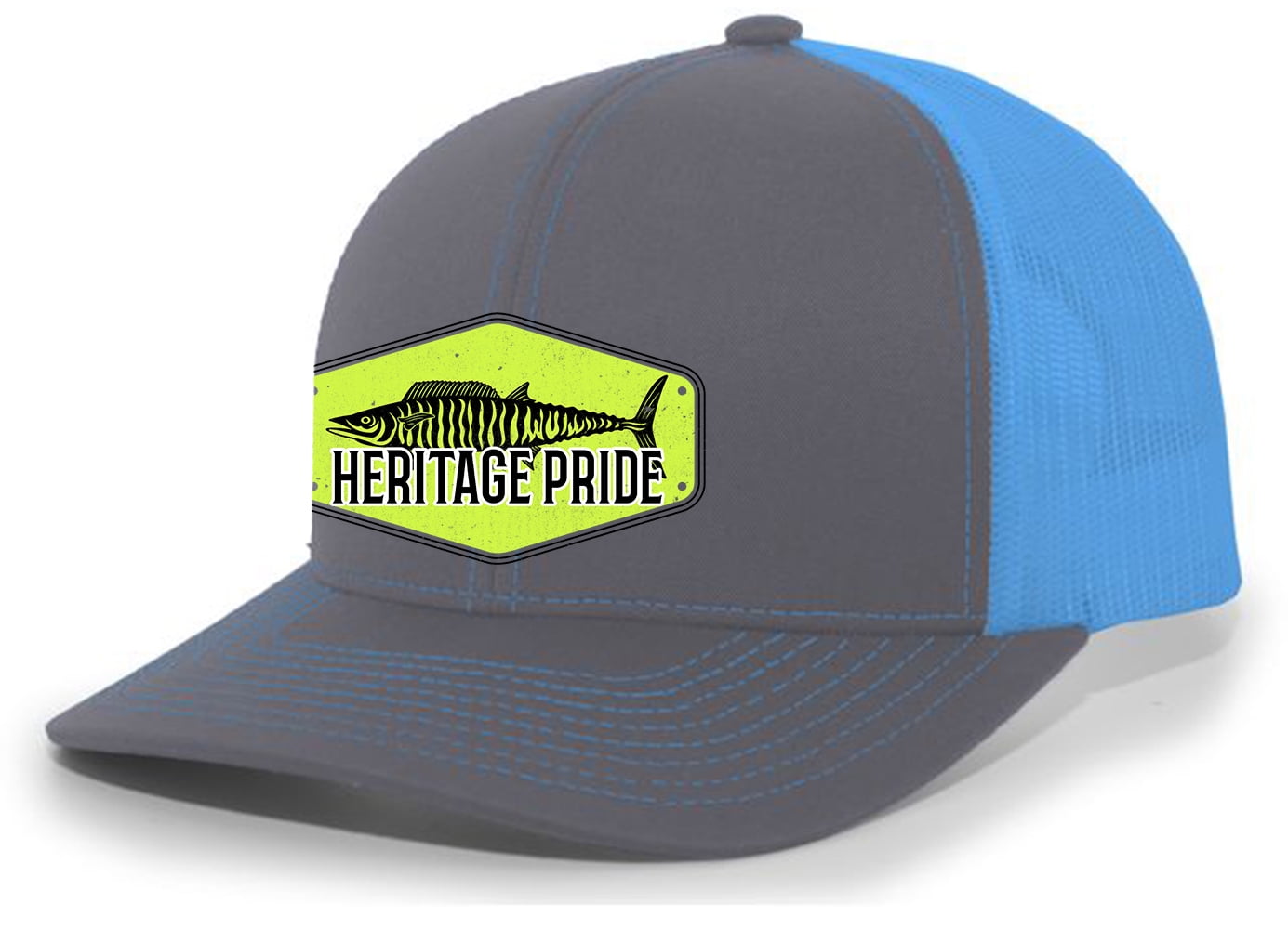 Heritage Pride Saltwater Fish Wahoo Deep Sea Fishing Neon Patch Mens ...