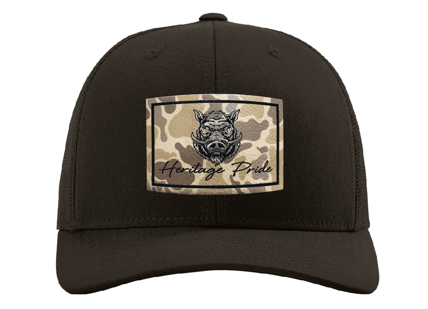Heritage Pride Wild Boar Hog Pig Hunting Outdoors Engraved Camo Leather ...