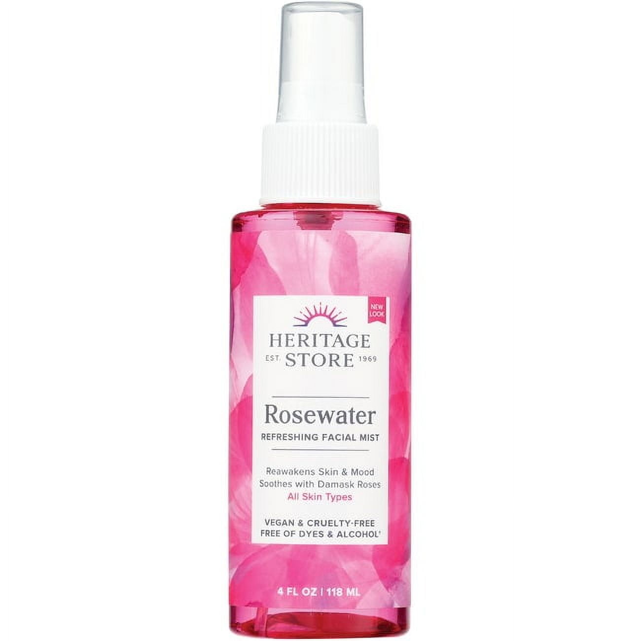 Heritage Store Hydrating & Revitalizing Rosewater Facial Mist, Damask ...