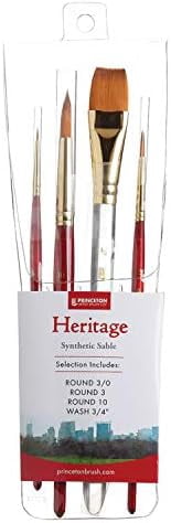 Heritage, Series 4050, Synthetic Sable Paint Brush for Watercolor, Set ...