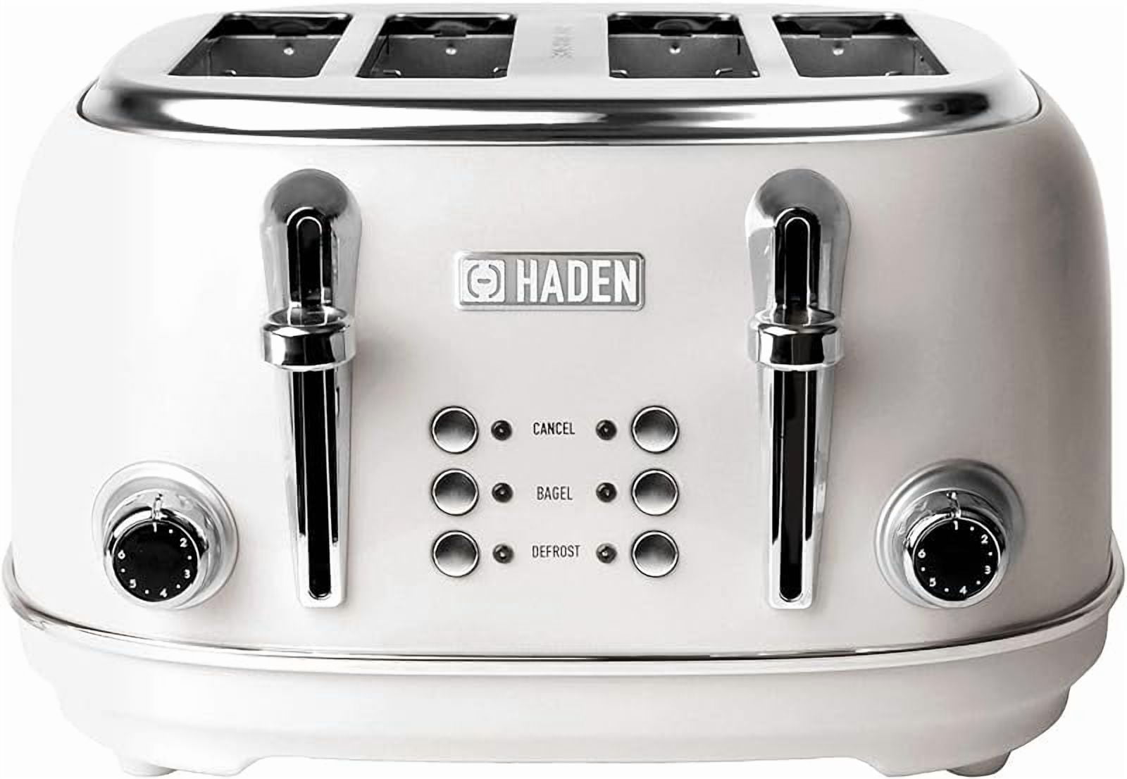 Heritage Stainless Steel 4 Slice Toaster with Extra-Wide Slots, Ivory ...