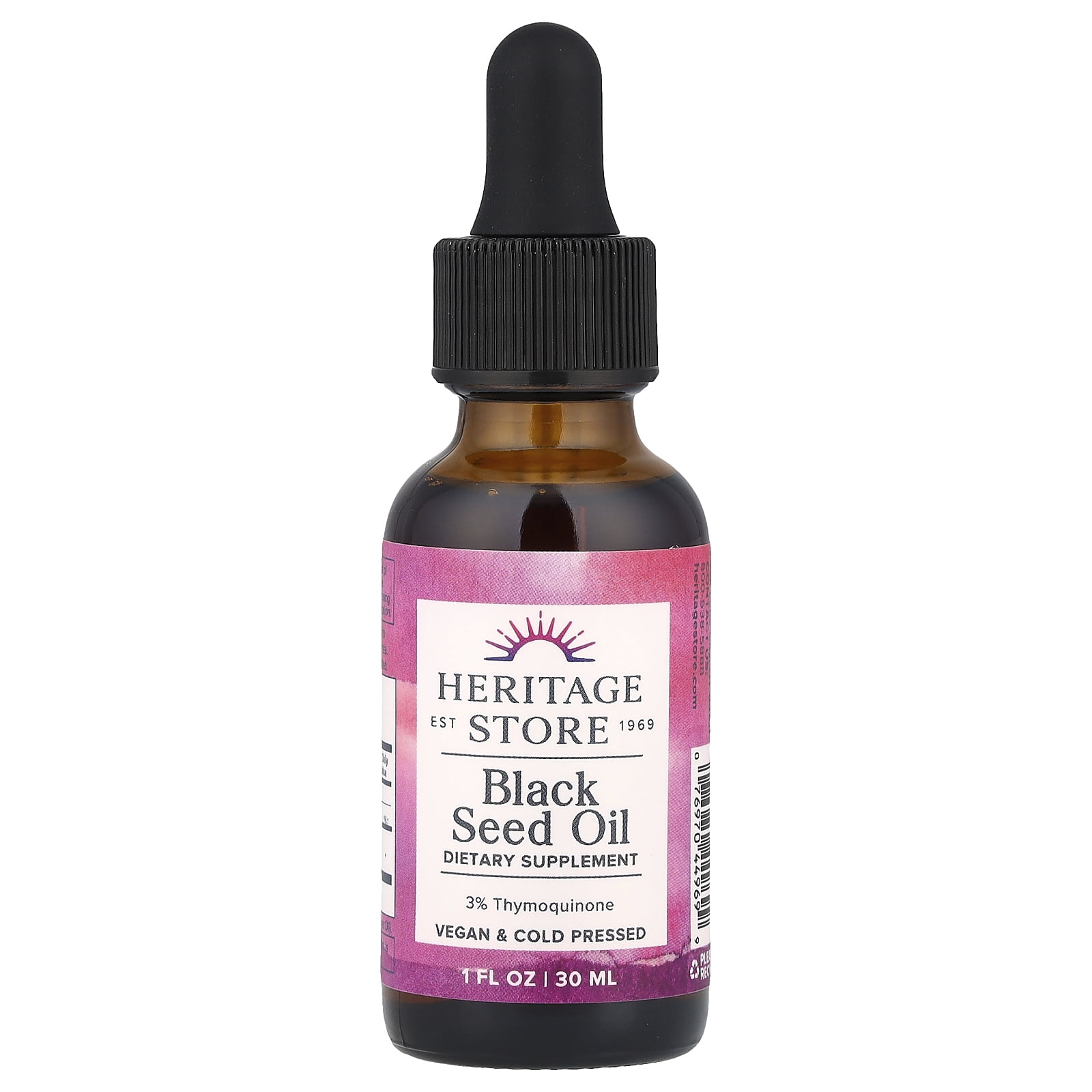 Heritage Store Black Seed Oil | 3% Thymoquinone | Pure & Cold Pressed ...