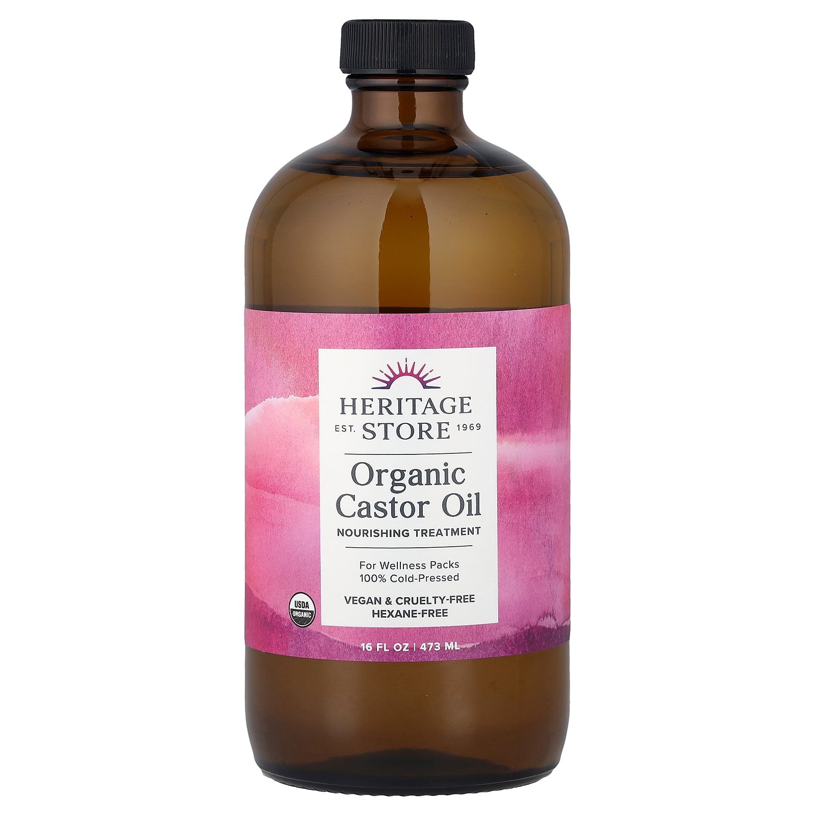 Heritage Store, Organic Castor Oil, 16oz, Cold Pressed - Walmart.com