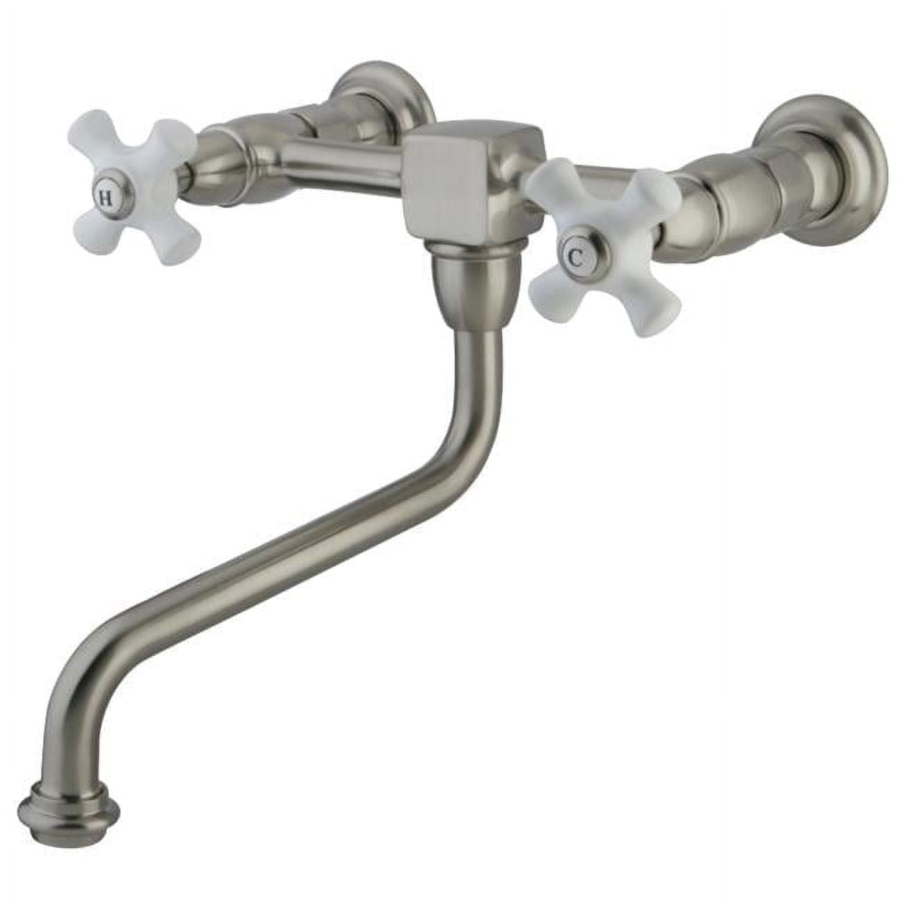 Heritage Wall-Mount Spread Vessel Sink Faucet - Satin Nickel - Walmart.com