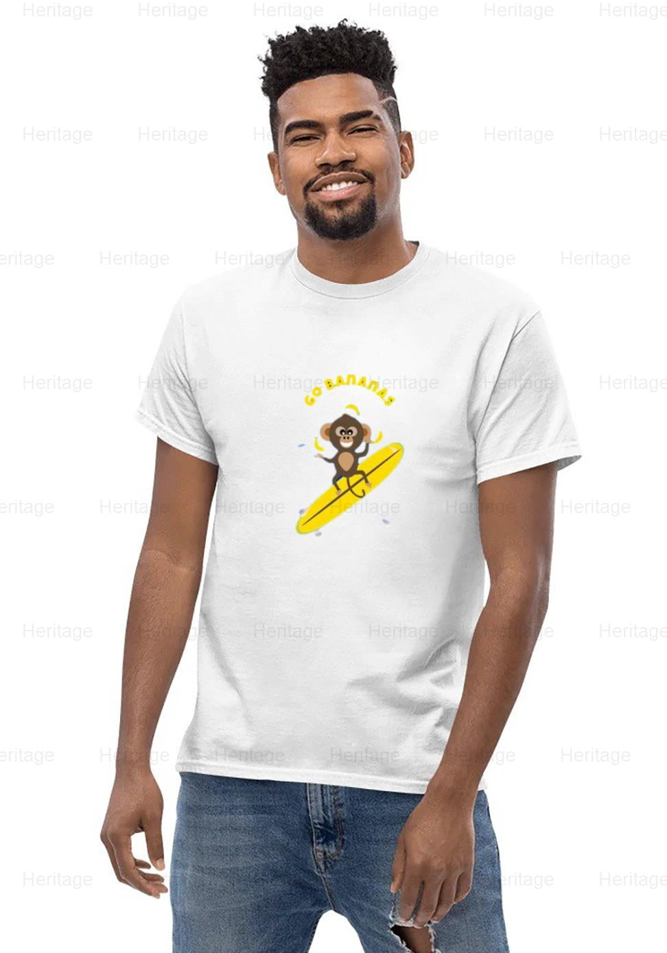 Heritage82 Cute Monkey Juggling Bananas, Surfing Wave Barefoot Graphic ...