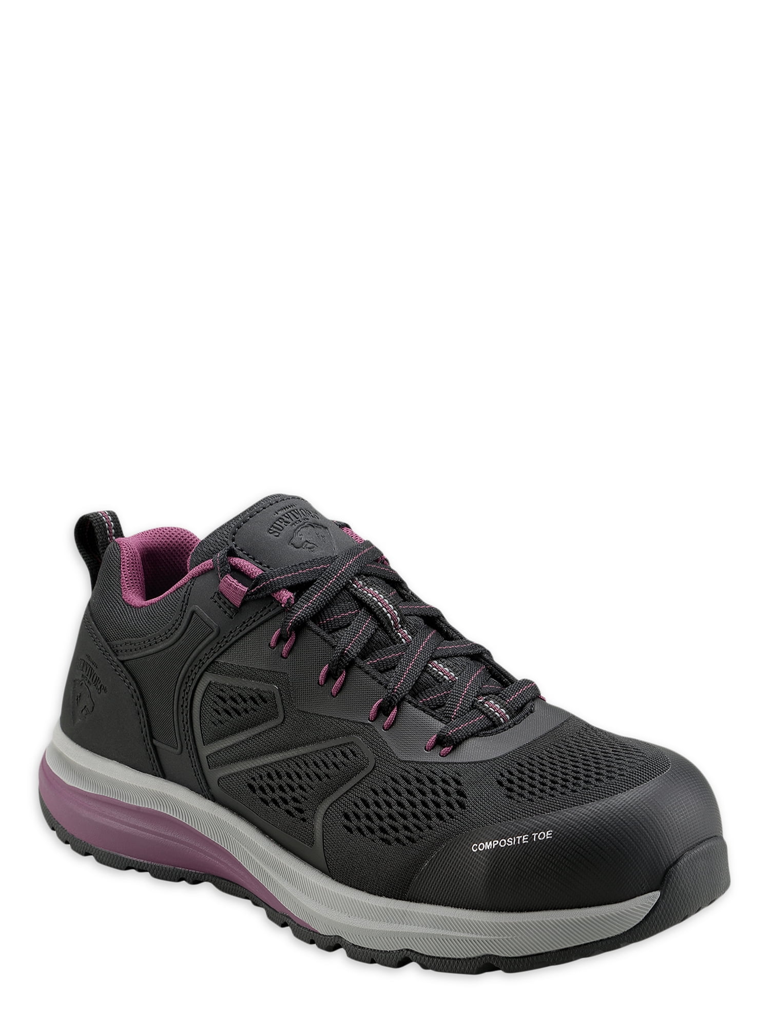 Herman Survivors Women's Cassle Composite Toe Work Shoes, Black/Purple ...