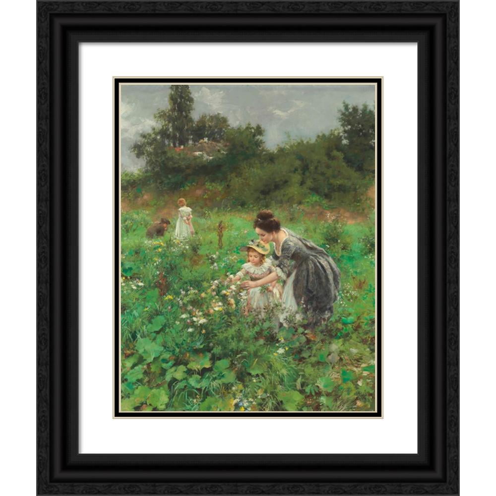 Hermann Seeger 15x18 Black Ornate Wood Framed Double Matted Museum Art ...