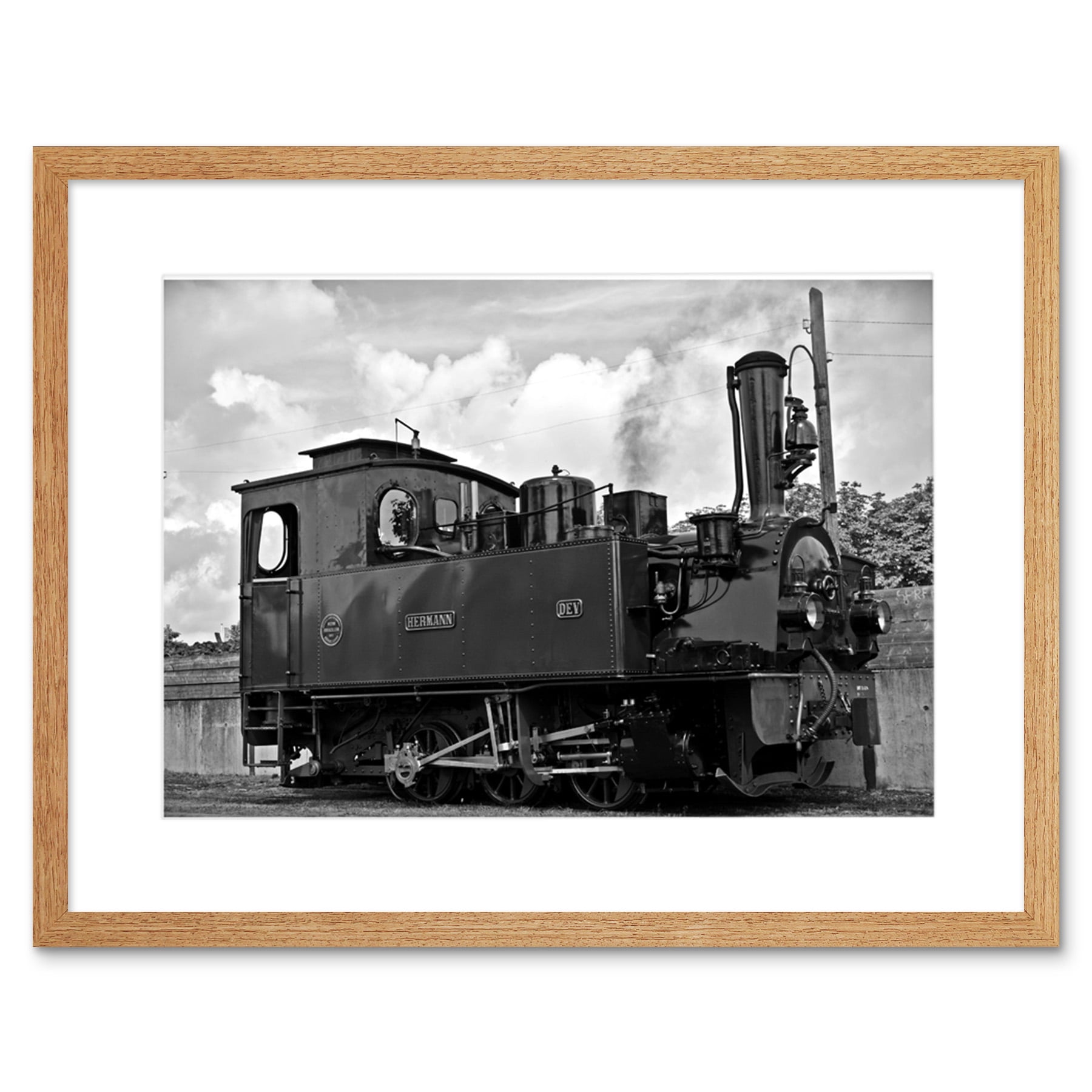Hermann Steam Train Engine Framed Wall Art Print - Walmart.com
