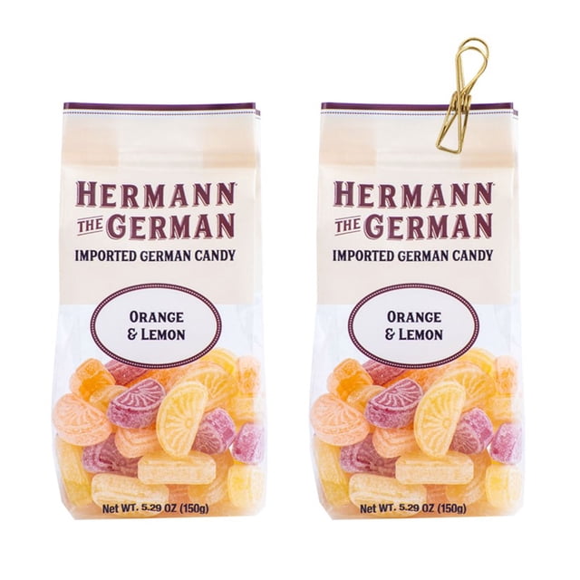 Hermann the German Orange Lemon Bavarian Hard Candy 5.29 oz. X 2 with ...