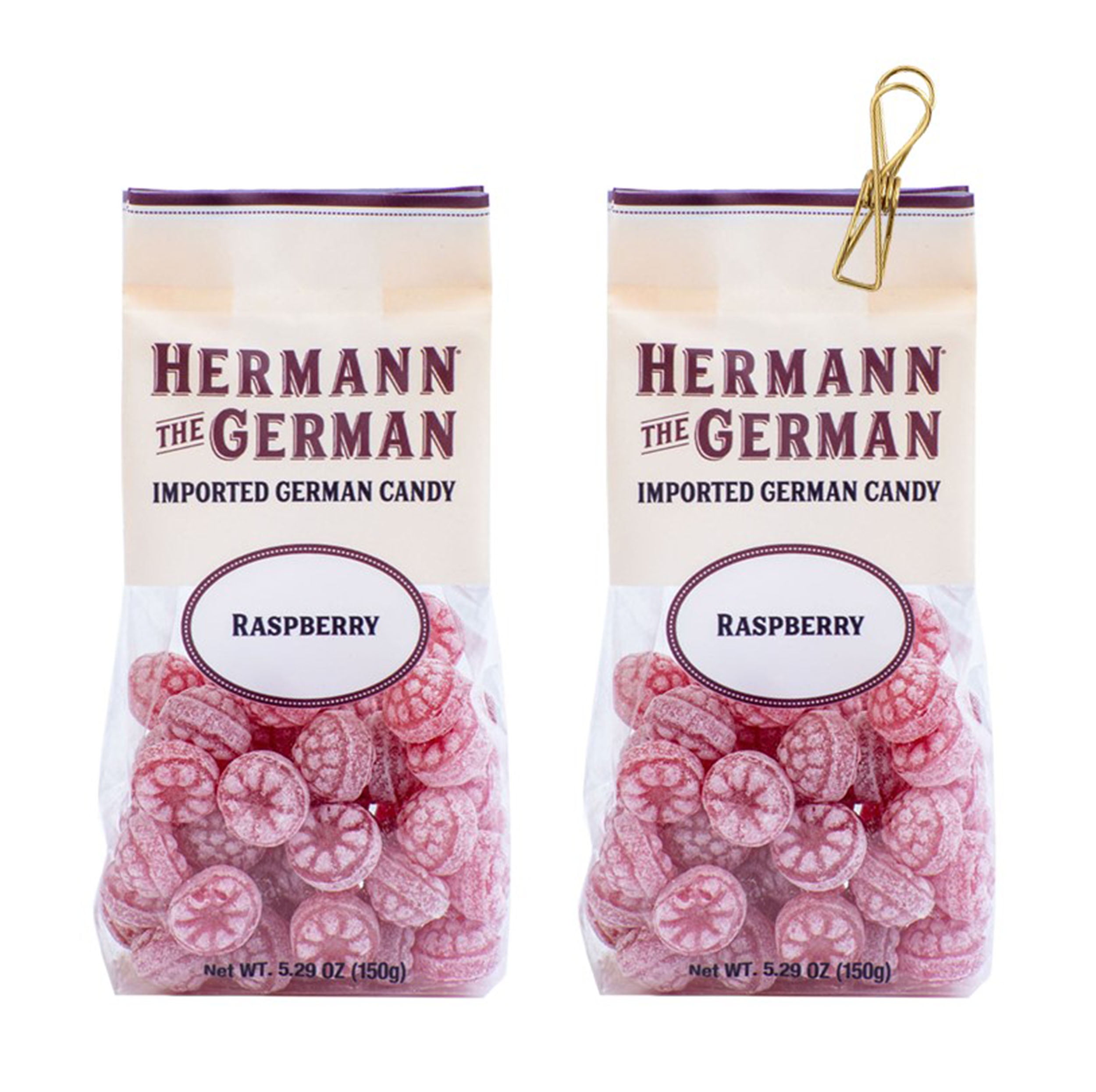 Hermann the German Raspberry Bavarian Hard Candy 5.29 oz. X 2 with ...