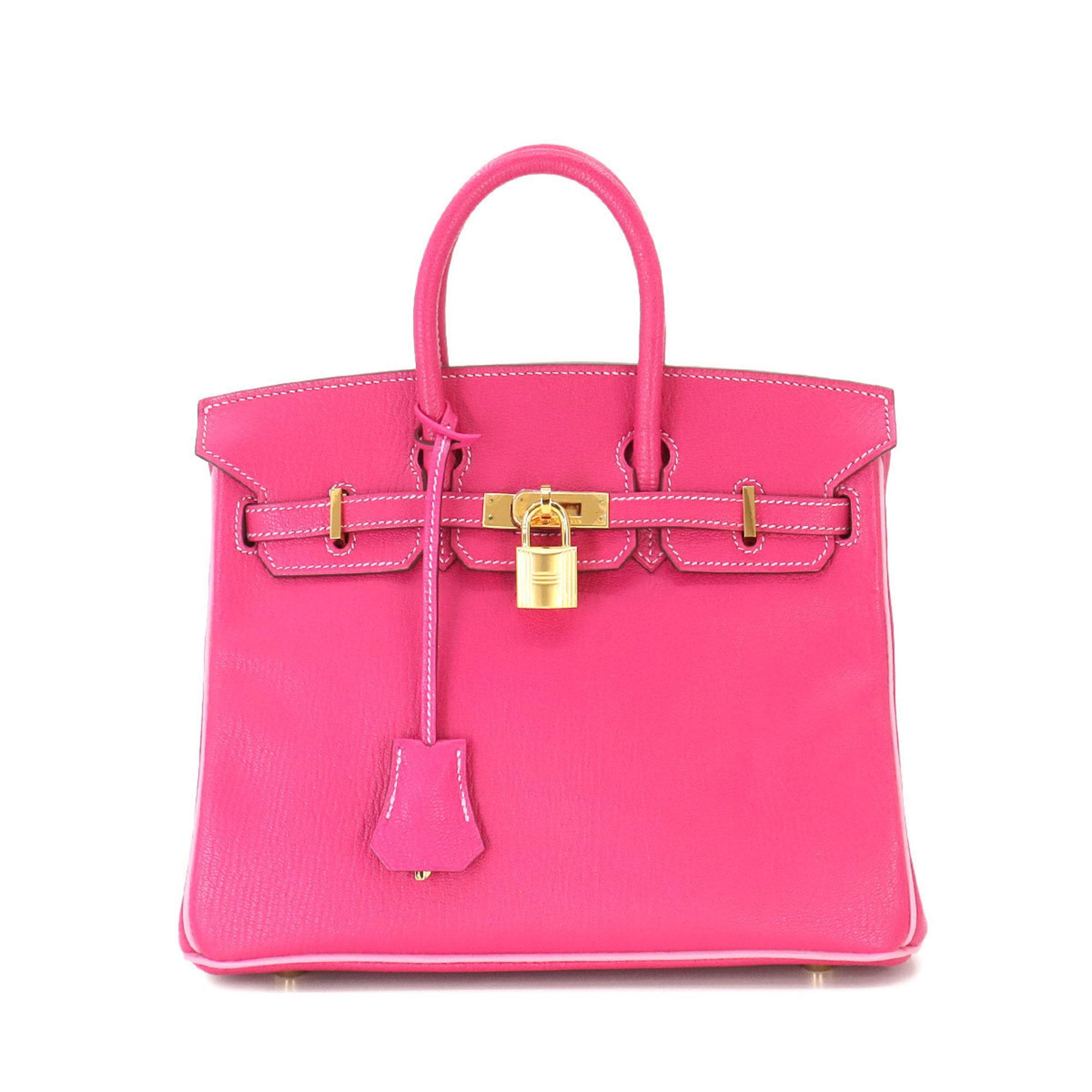 Pre-Owned Hermes Birkin 25 Personal SPO Handbag Chevre Rose Shocking ...