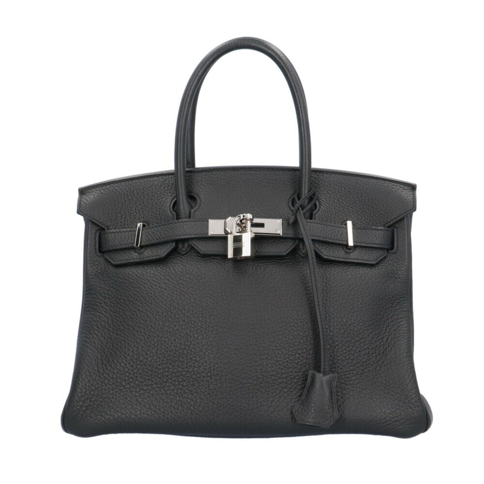 Pre-Owned Hermes Birkin 30 Handbag Leather Black Women's HERMES (Good ...