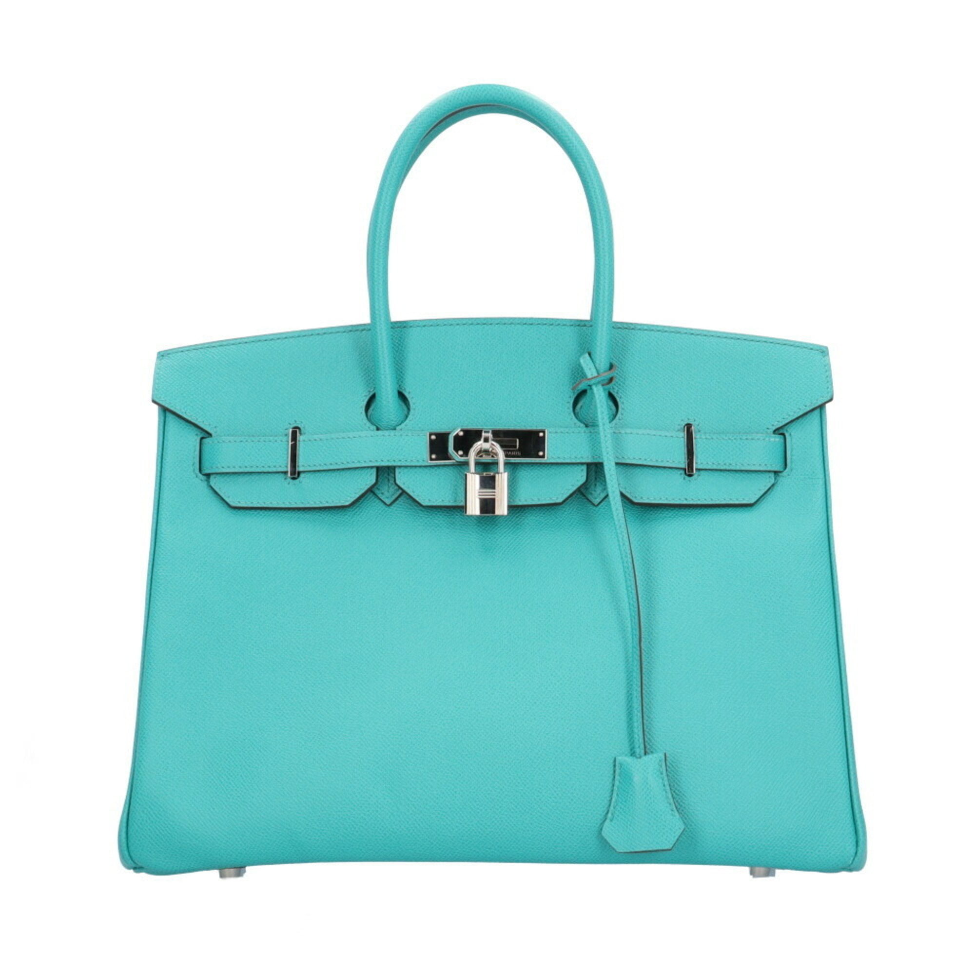 Pre-Owned Hermes Birkin 35 Handbag Epsom Blue Women's HERMES (Good ...