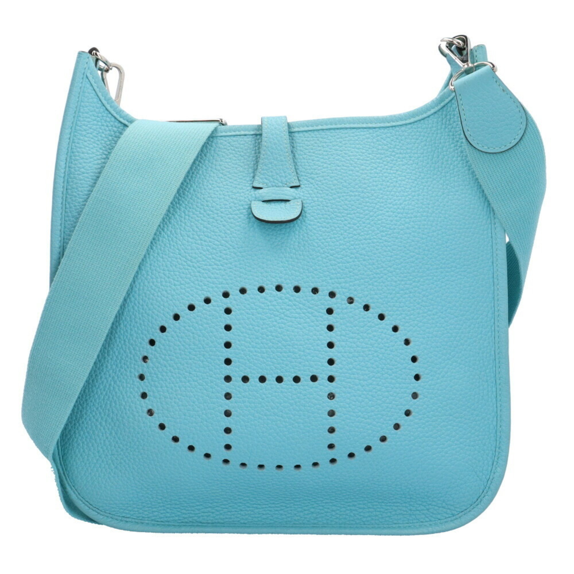 Pre-Owned Hermes Evelyn III PM Shoulder Bag Leather Blue Women's HERMES ...