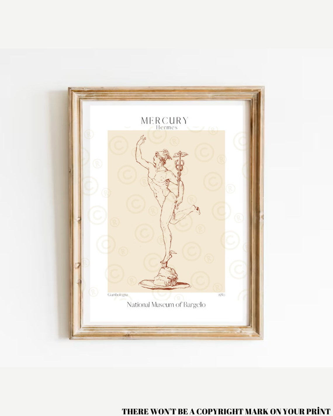 Hermes God Print, God Mercury, Sculpture Poster Wall Art, Greek ...