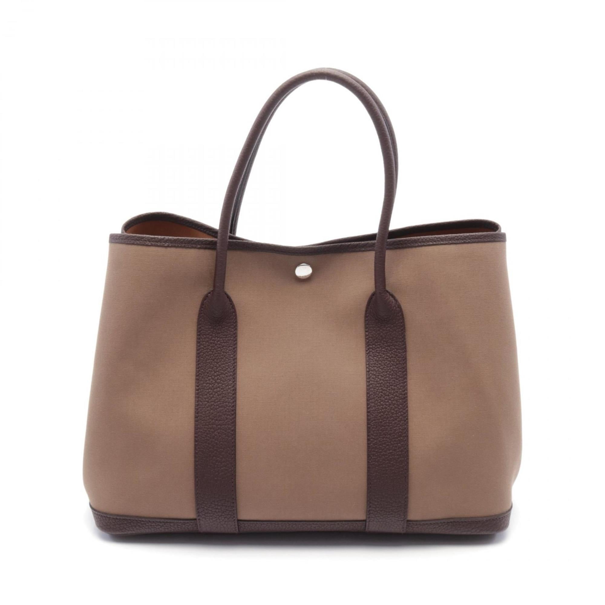 Pre-Owned Hermes HERMES Garden PM Verso Etoupe Rouge Serie Tote Bag ...
