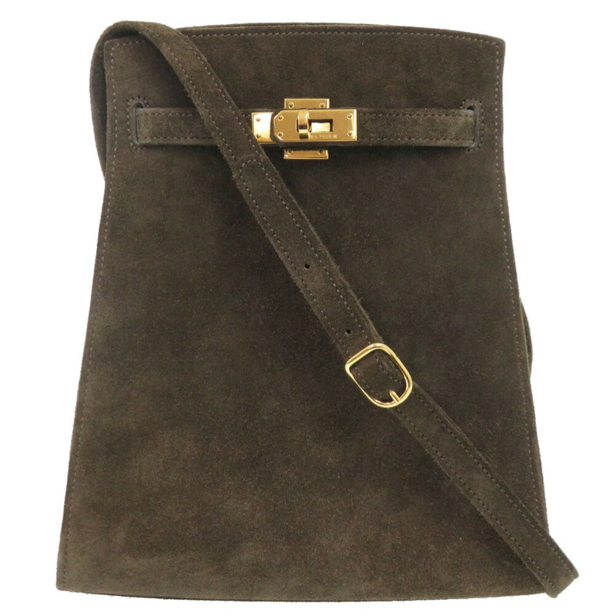 Pre-Owned Hermes Kelly Sport Dobris Brown 〇Z Stamped Shoulder Bag 1549 ...