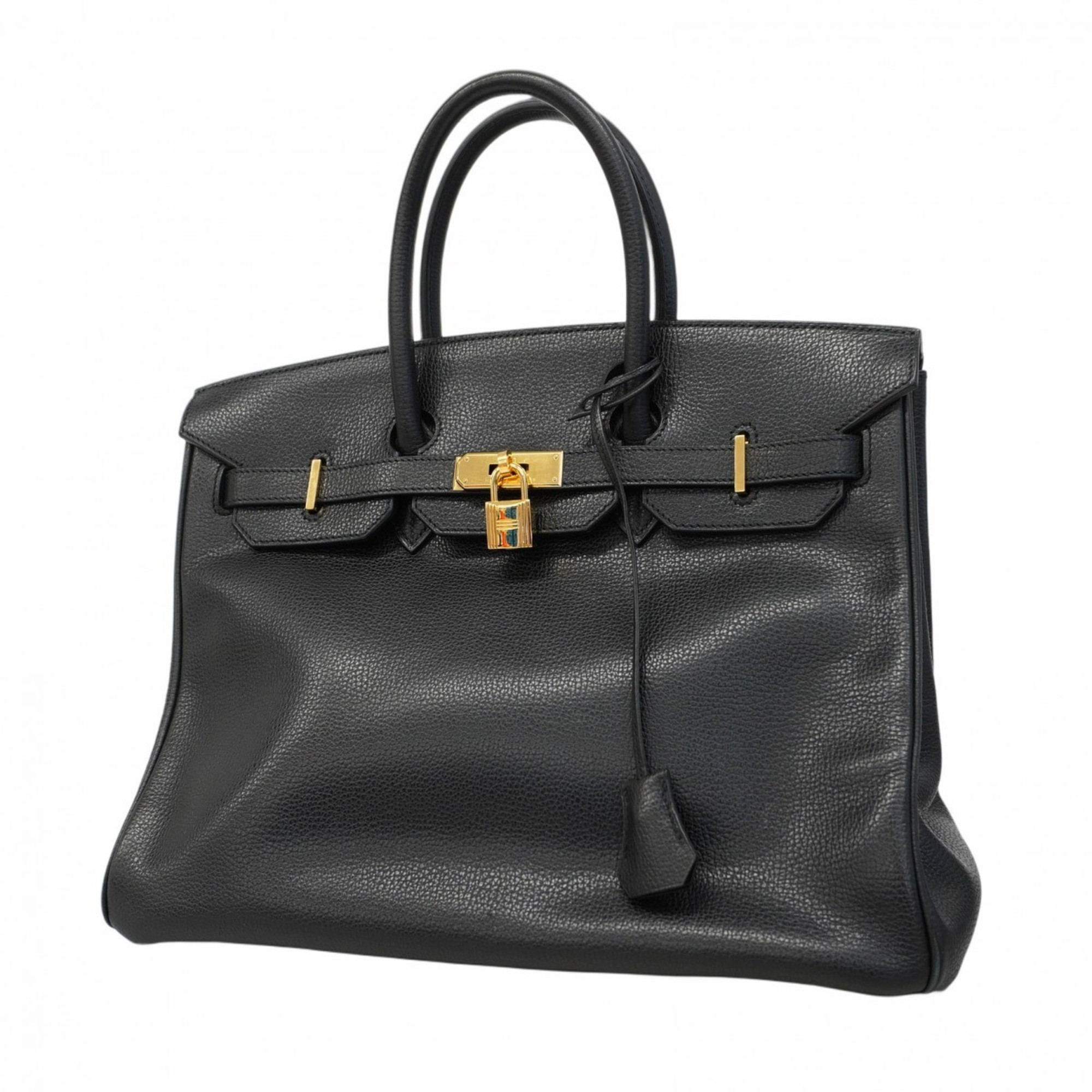 Pre-Owned Hermes handbag Birkin 35 Ardennes black L engraved ladies ...