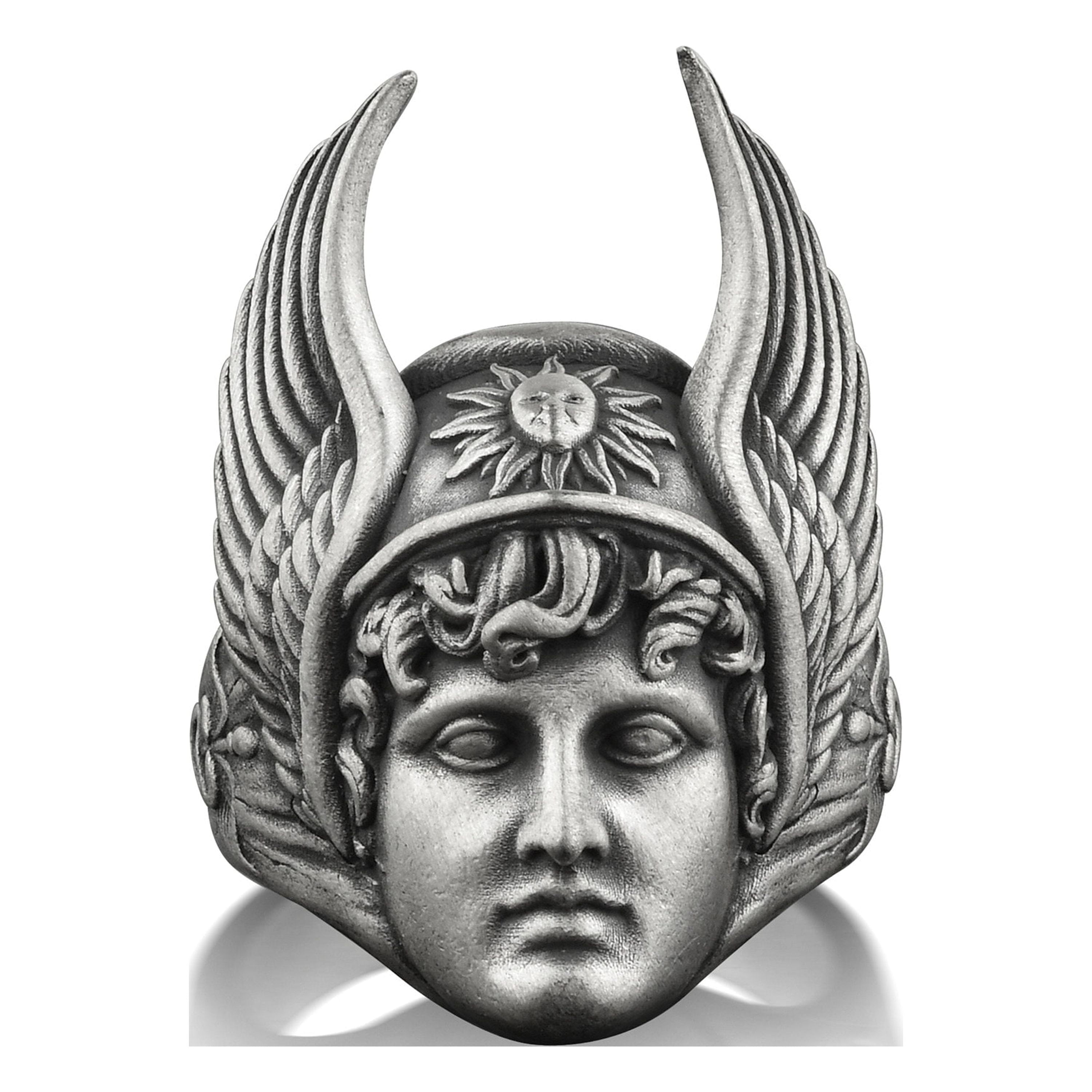 Hermes with Winged Helmet Ring, Engraved Caduceus on Side Extraordinary ...