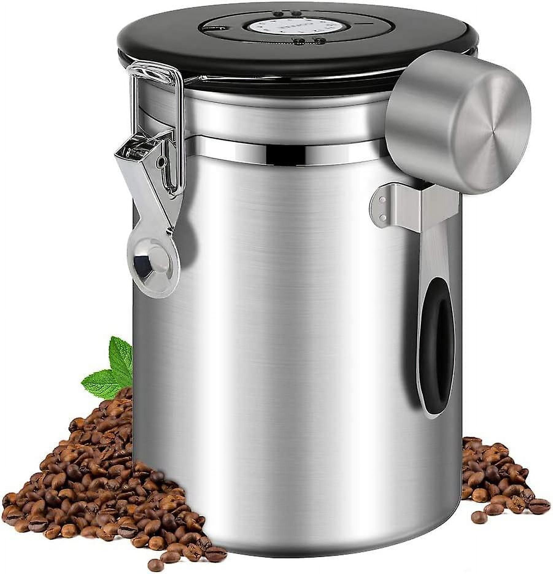 Hermetic Coffee Jar 500g - Stainless Steel Coffee Container with Vacuum ...