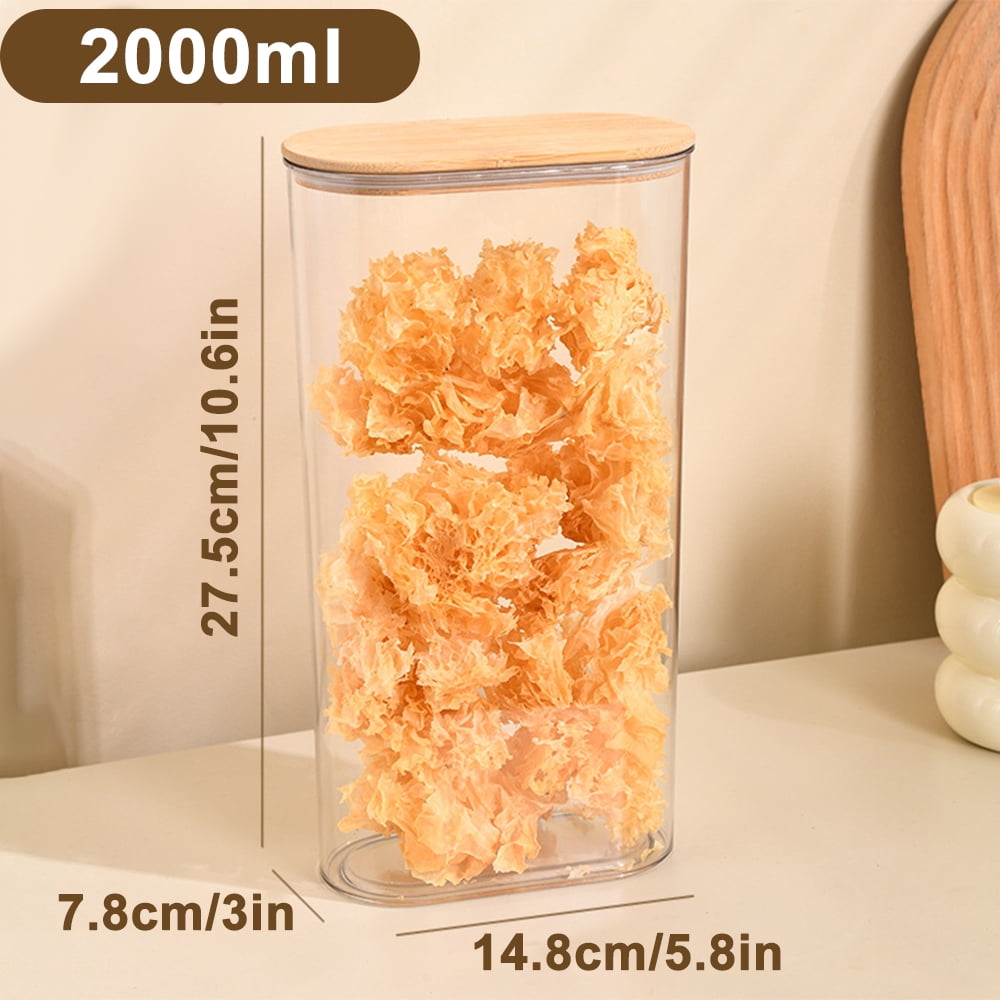 Hermetic Containers for Food Storage Pots Jar With Bamboo Lid Sealed ...