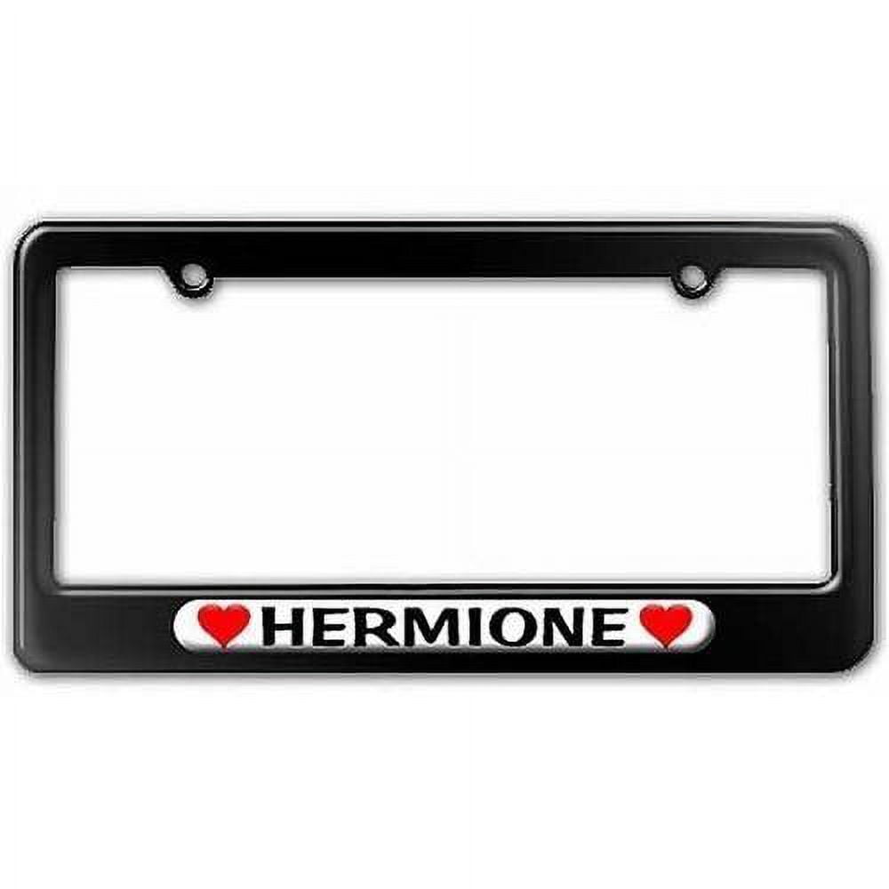 Hermione Love with Hearts License Plate Tag Frame, Black Color ...