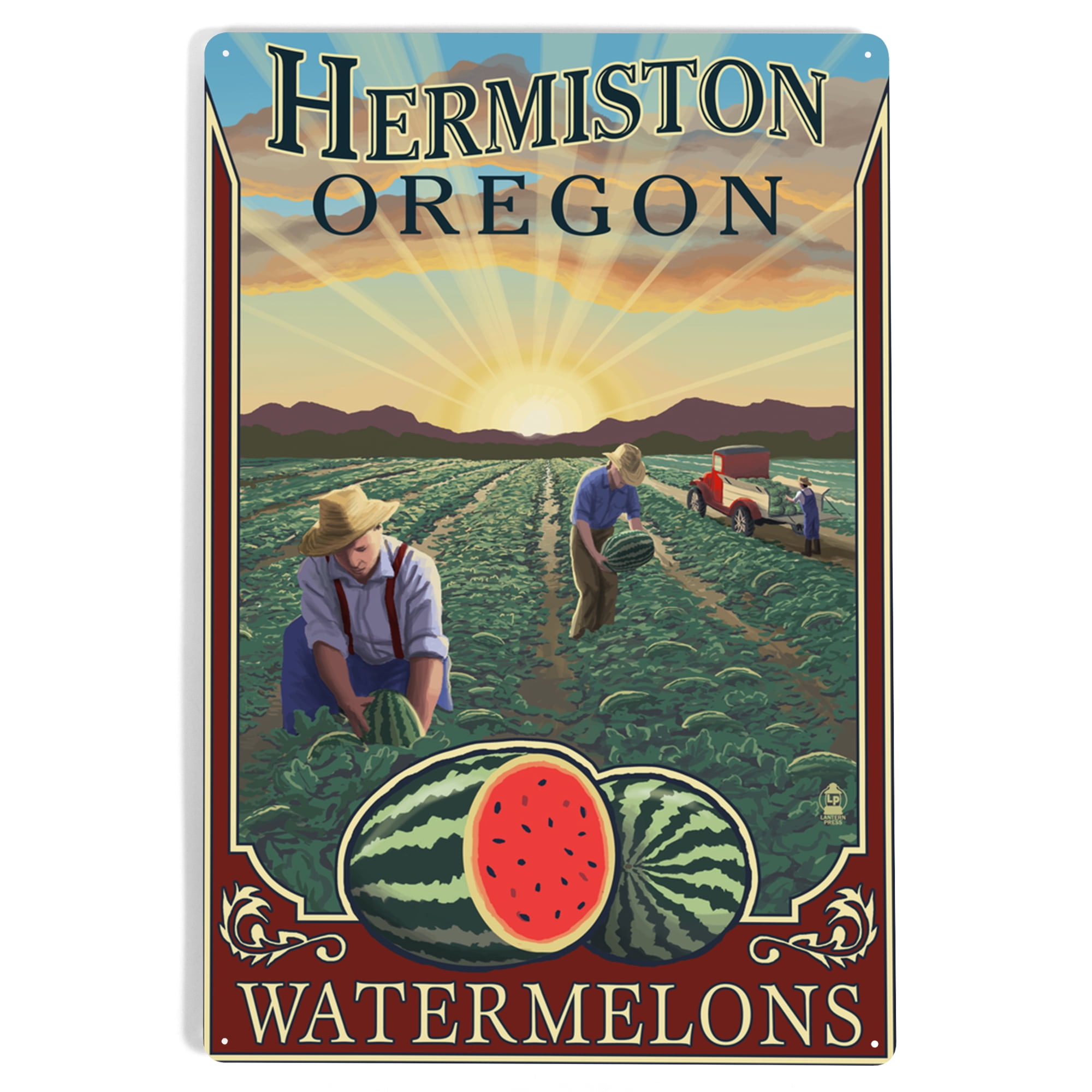 Hermiston, Oregon, Watermelon Field (12x18 Aluminum Art, Indoor Outdoor ...