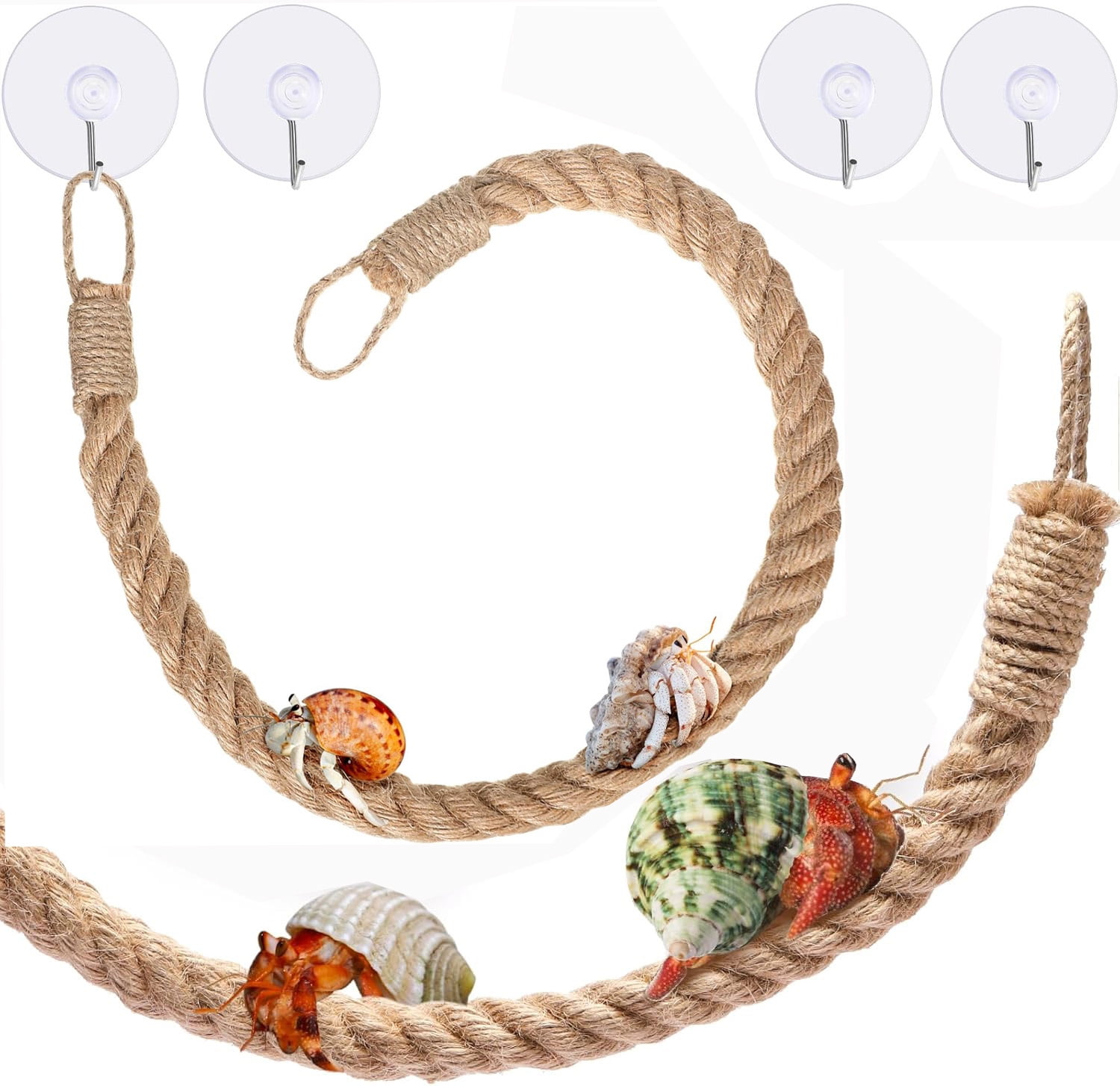 Hermit Crab Climbing Toys,2 Pack Hermit Crab Rope Ladder with Hooks ...