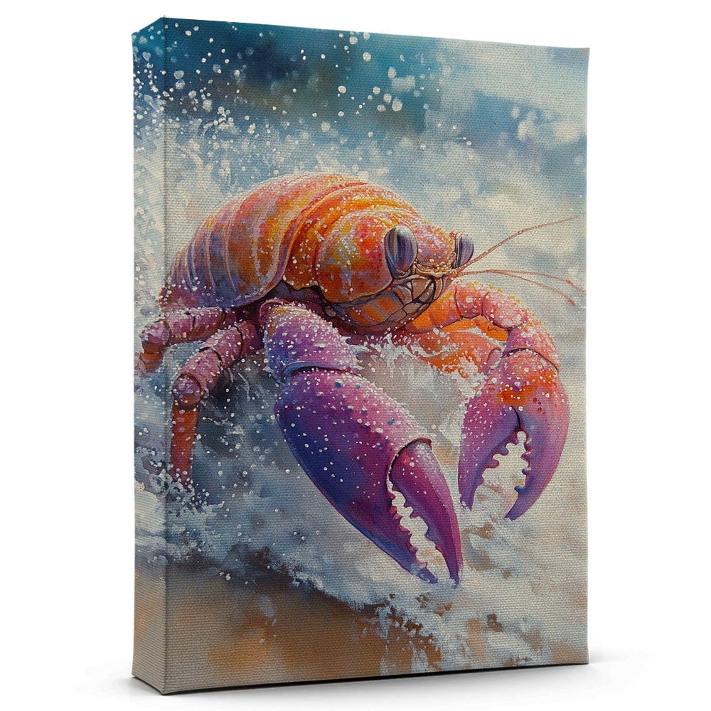 Hermit Crab Pink Canvas Painting Animal Artwork,Colorful Hermit Crab ...