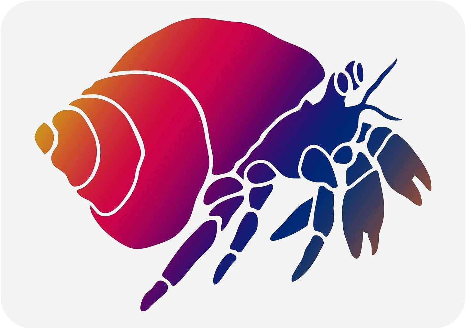 Hermit Crab Stencil 8.3x11.7inch Reusable Marine Life Hermit Crab ...