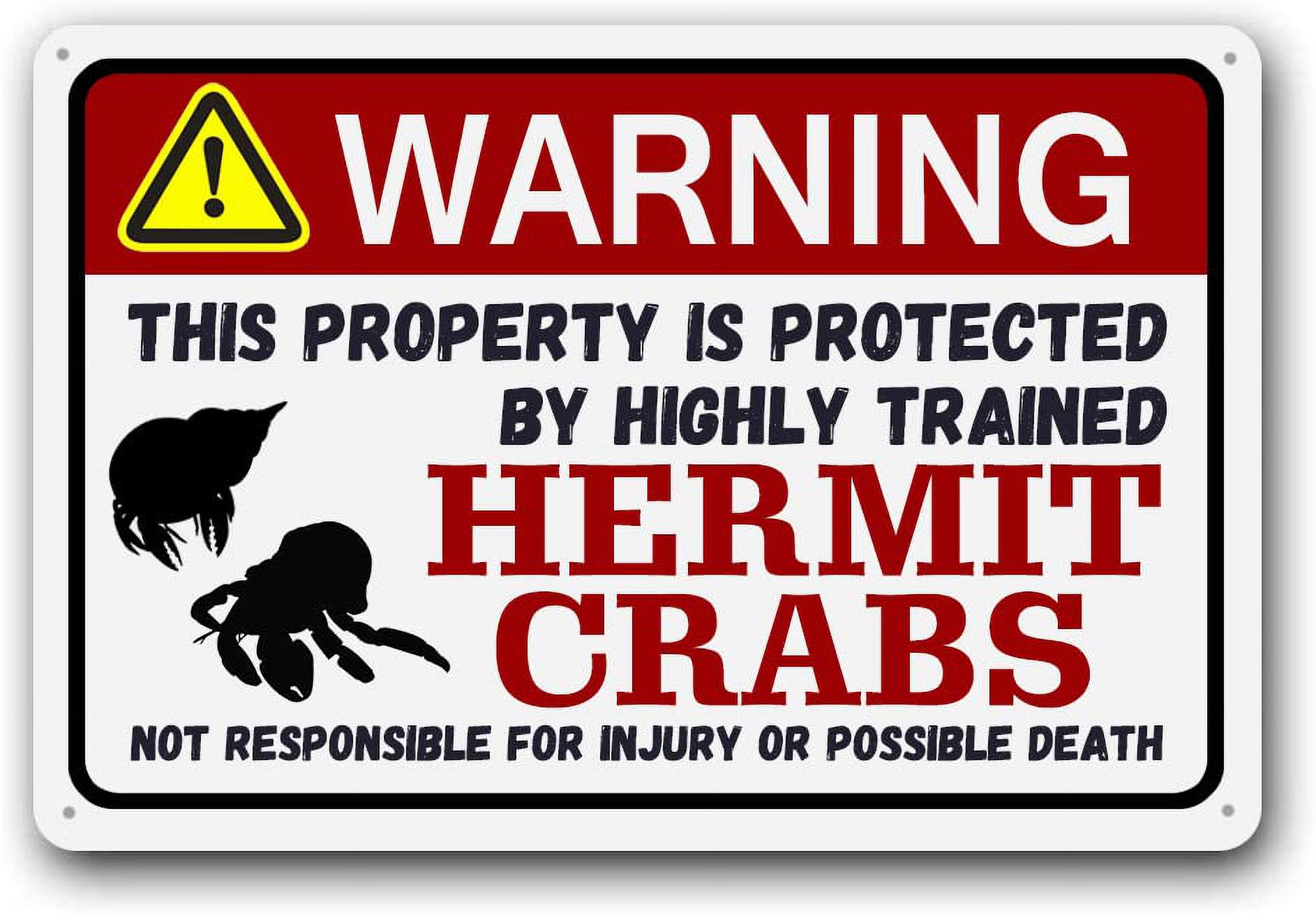Hermit Crabs Sign,Funny Metal Signs Warning Sign Pet Gift, Exotic pet ...