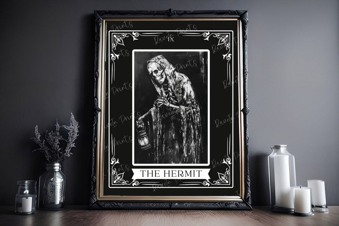 Hermit Tarot Card Wall Art Print, Witchy Decor - Walmart.com