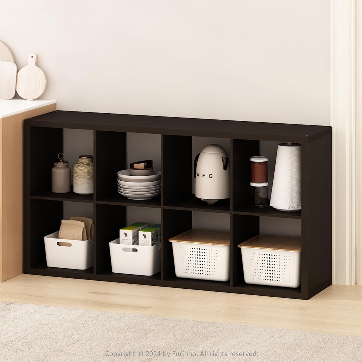 Hermite 8-Cube Open Shelves Kitchen Storage, Kitchen Island, Baker's ...