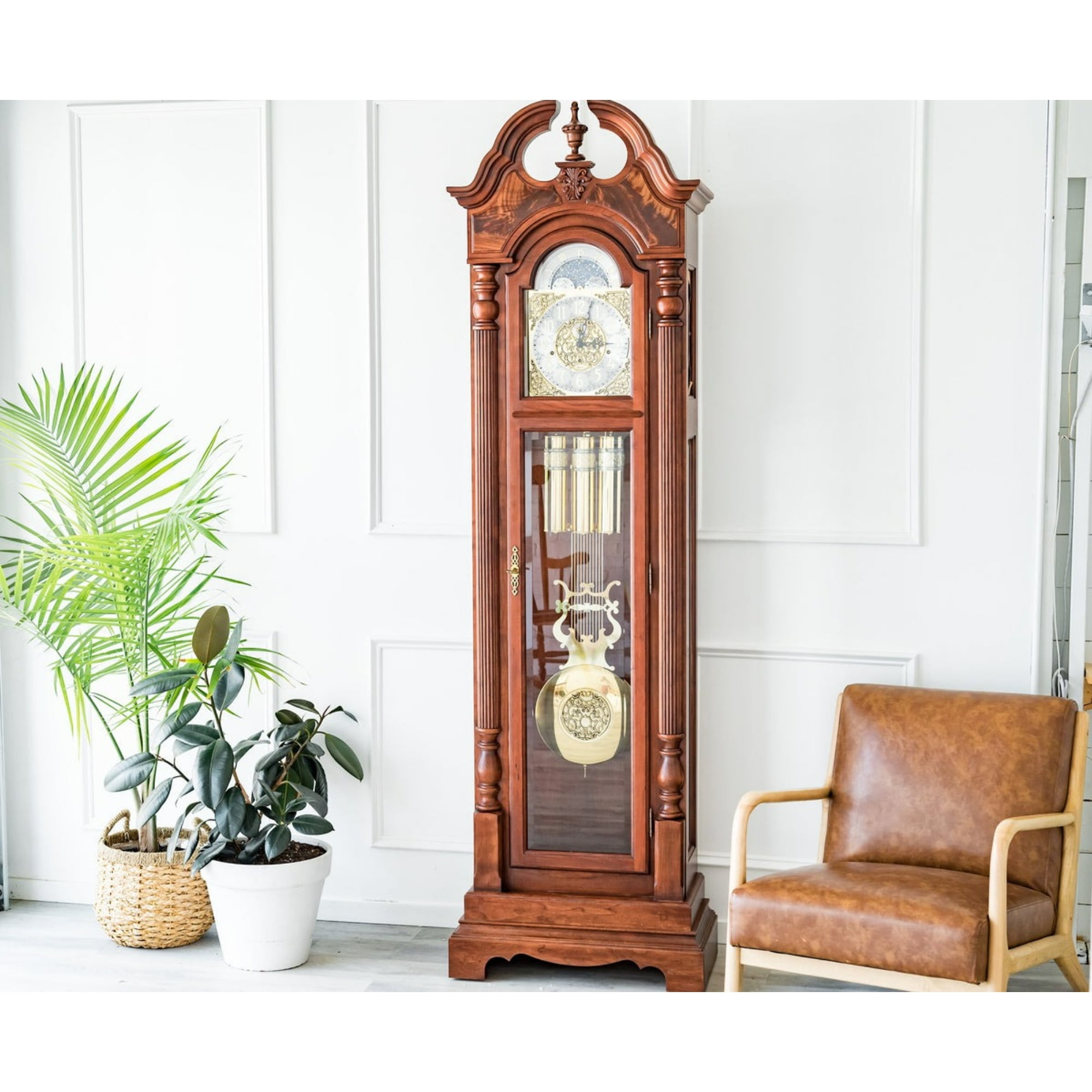 Hermle 010993N91161 Blakely Grandfather Floor Clock, Cherry - Walmart.com