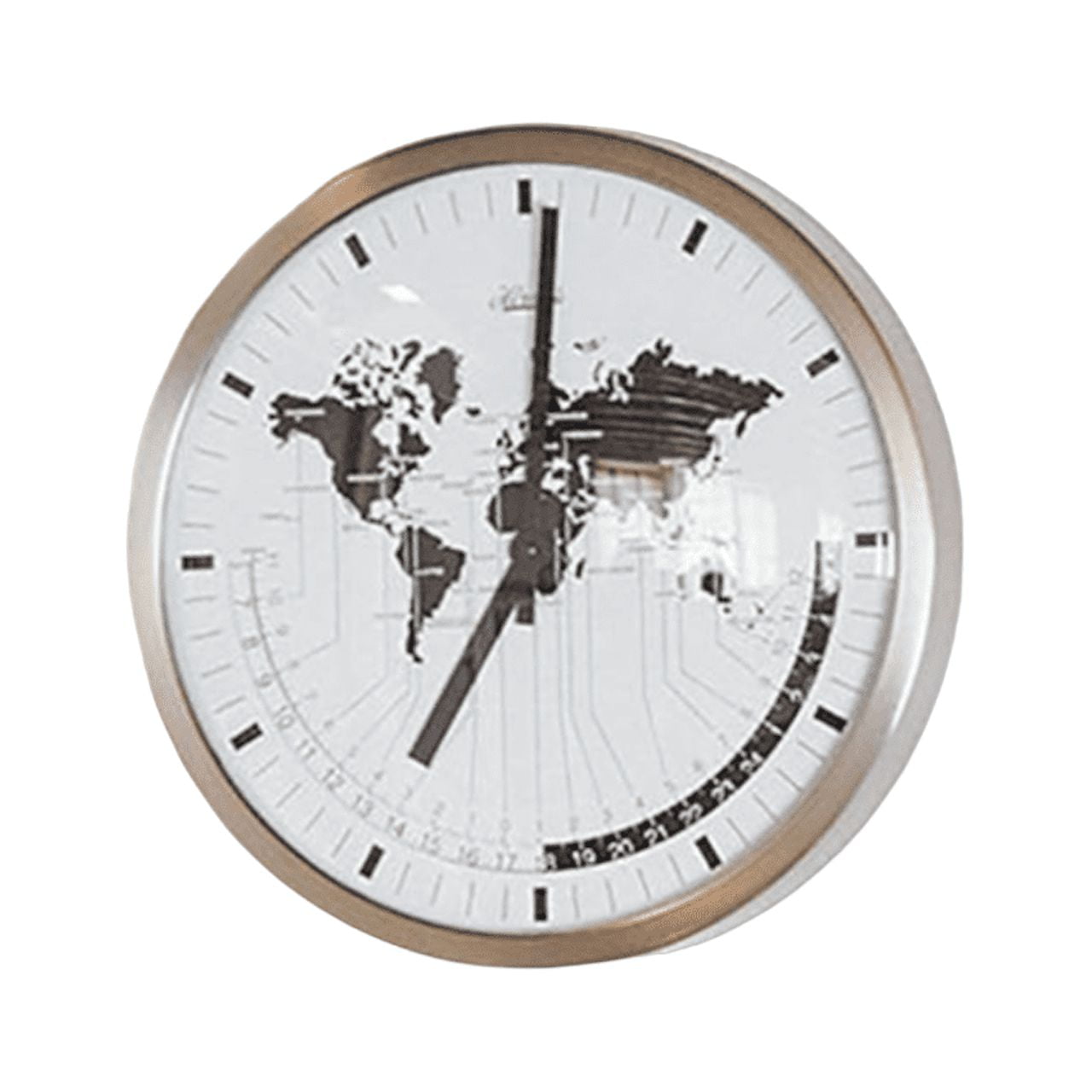 Hermle 12" Silver and White Round World Time Wall Clock - Walmart.com
