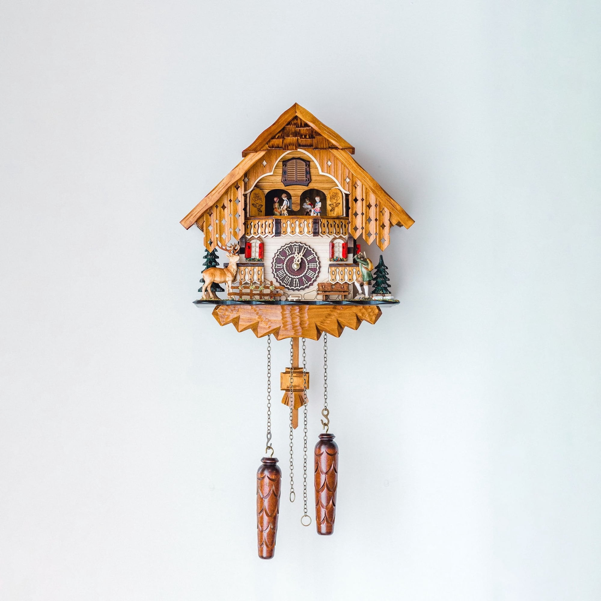 Hermle 13.5" Brown and Red Miniature Dancer Cuckoo Wall Clock - Walmart.com