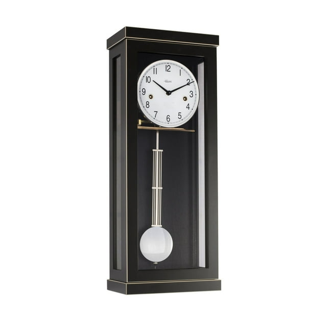 Hermle 22" Regulator Pendulum Wall Clock with Westminster Chime, Black ...