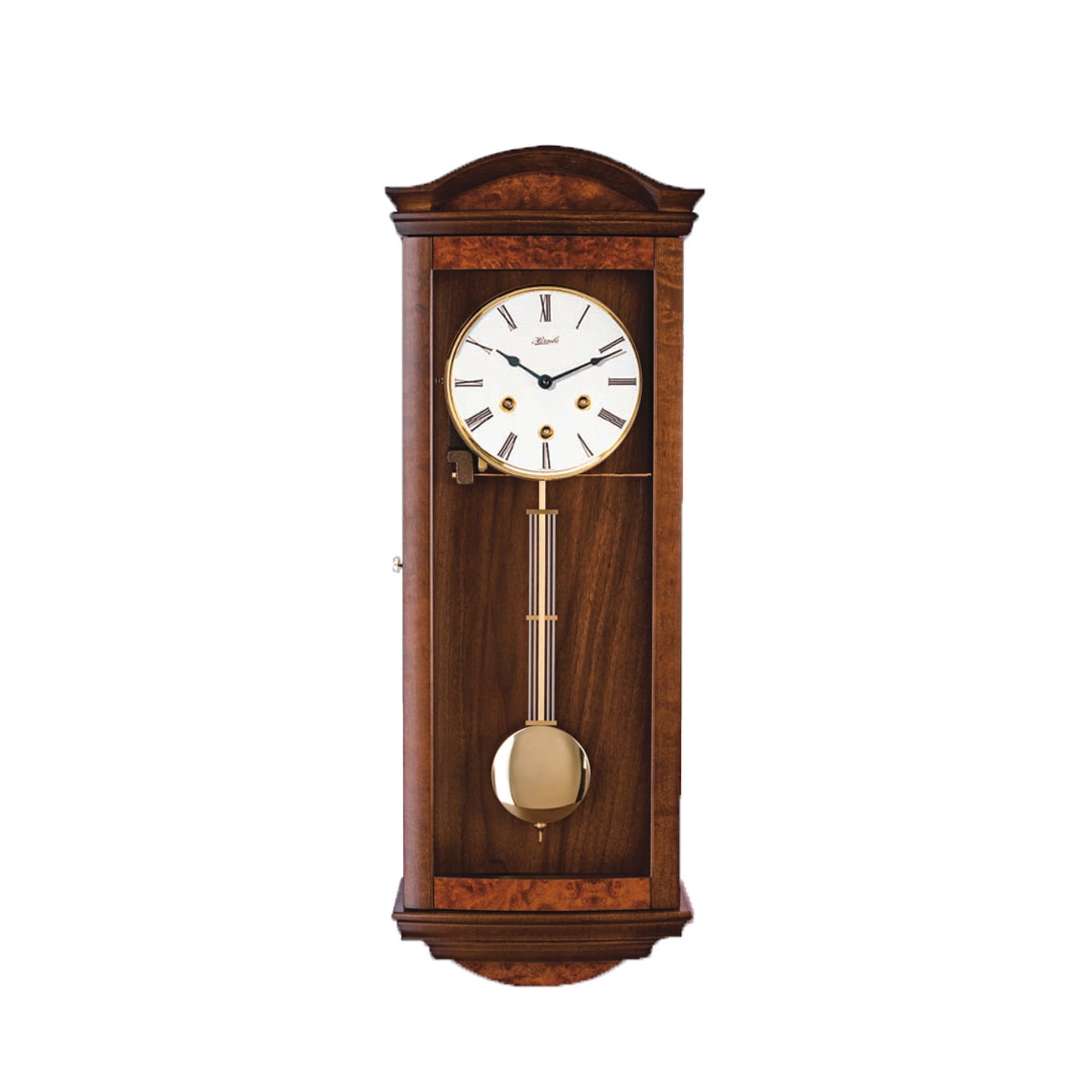 Hermle 26" Brown and White Rectangular Regulator Pendulum Wall Clock ...