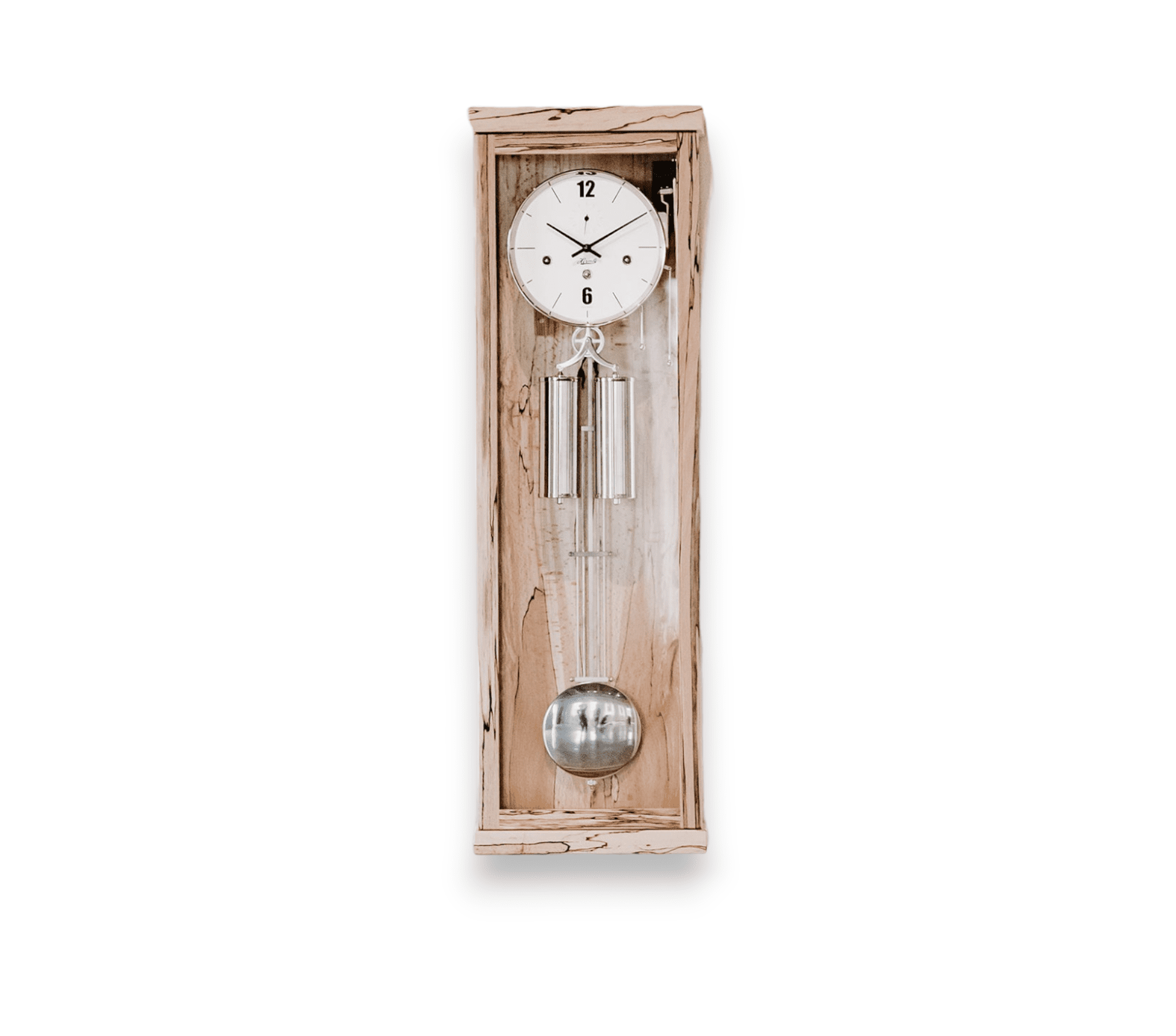 Hermle 34" Brown and Silver Modern Regulator Pendulum Wall Clock ...